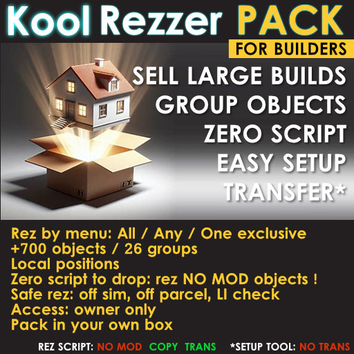 Second Life Marketplace - Kool Rezzer PACK builder
